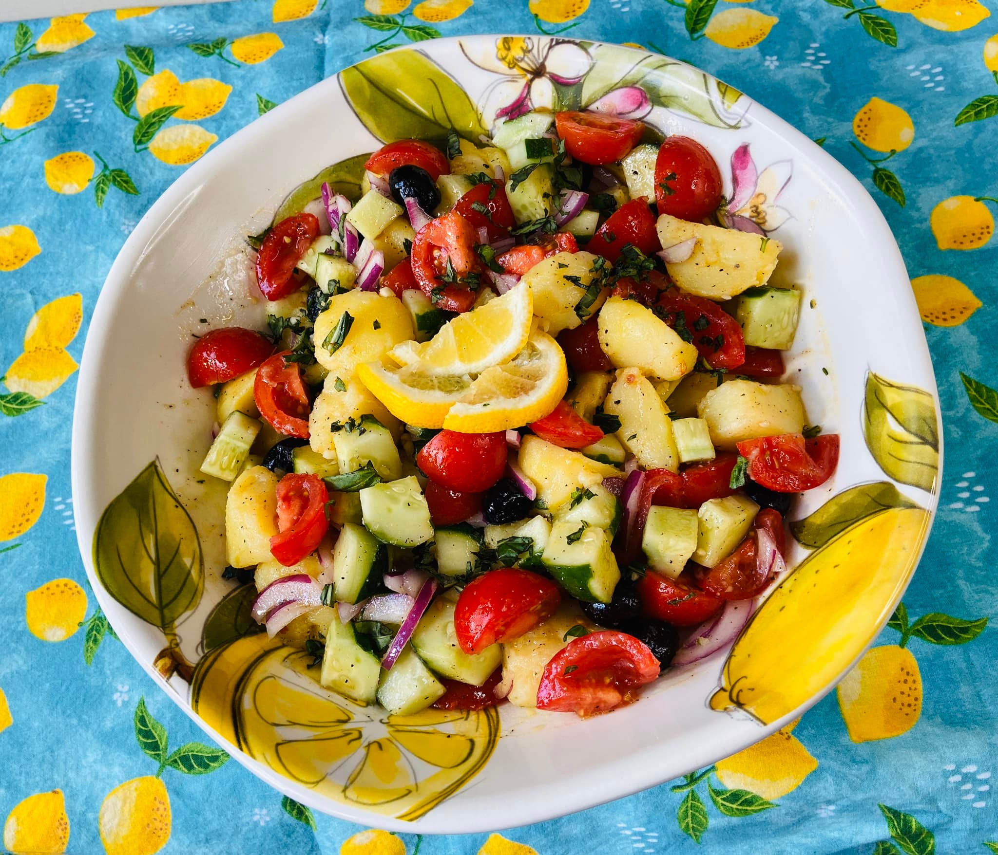 Italian Summer Salad ‘ La Insalata” Tomato, Potato, Cucumber, Red Onion ...